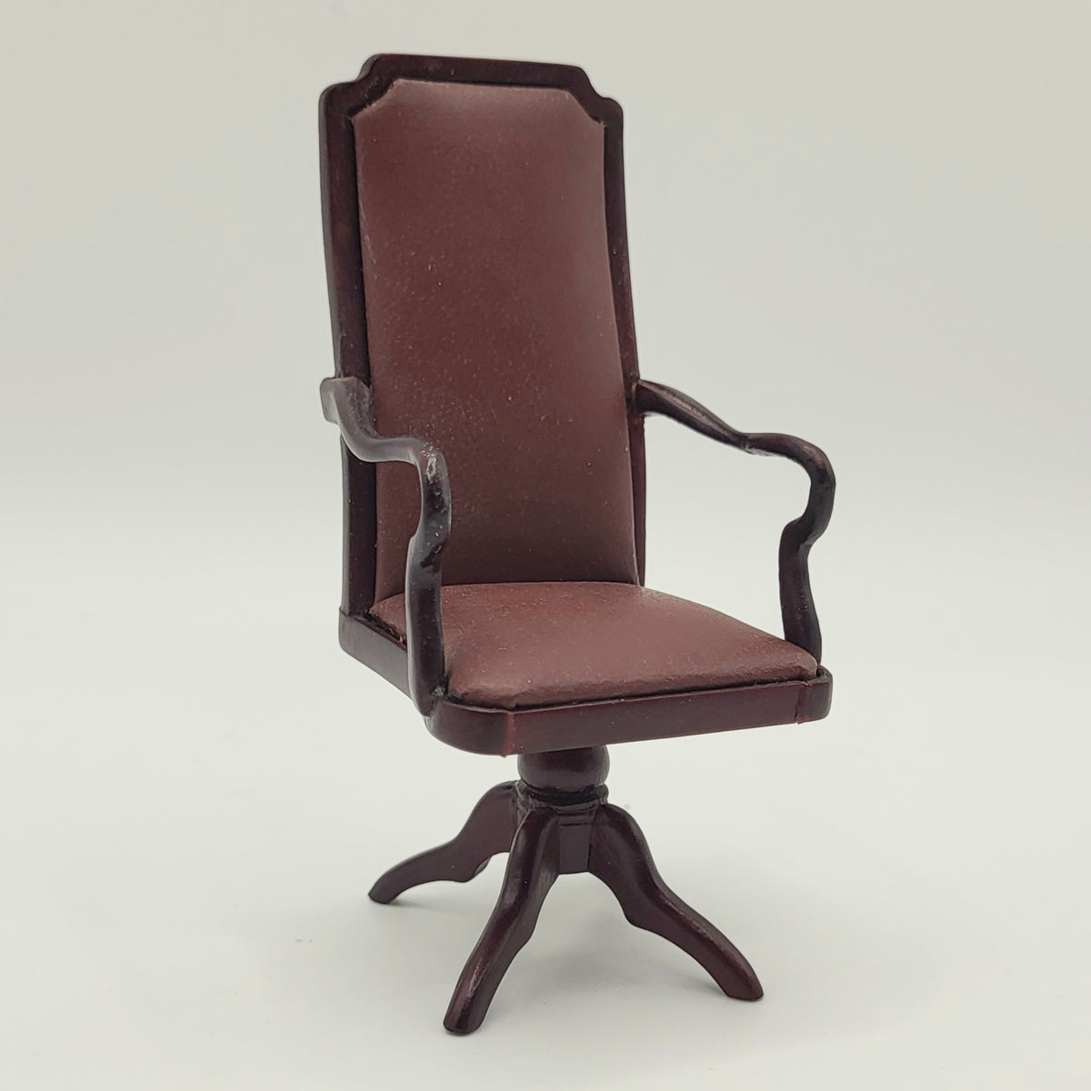 Mahogany/Leather Desk Chair - Bespaq - 1/12 Scale Dollhouse Miniature ...