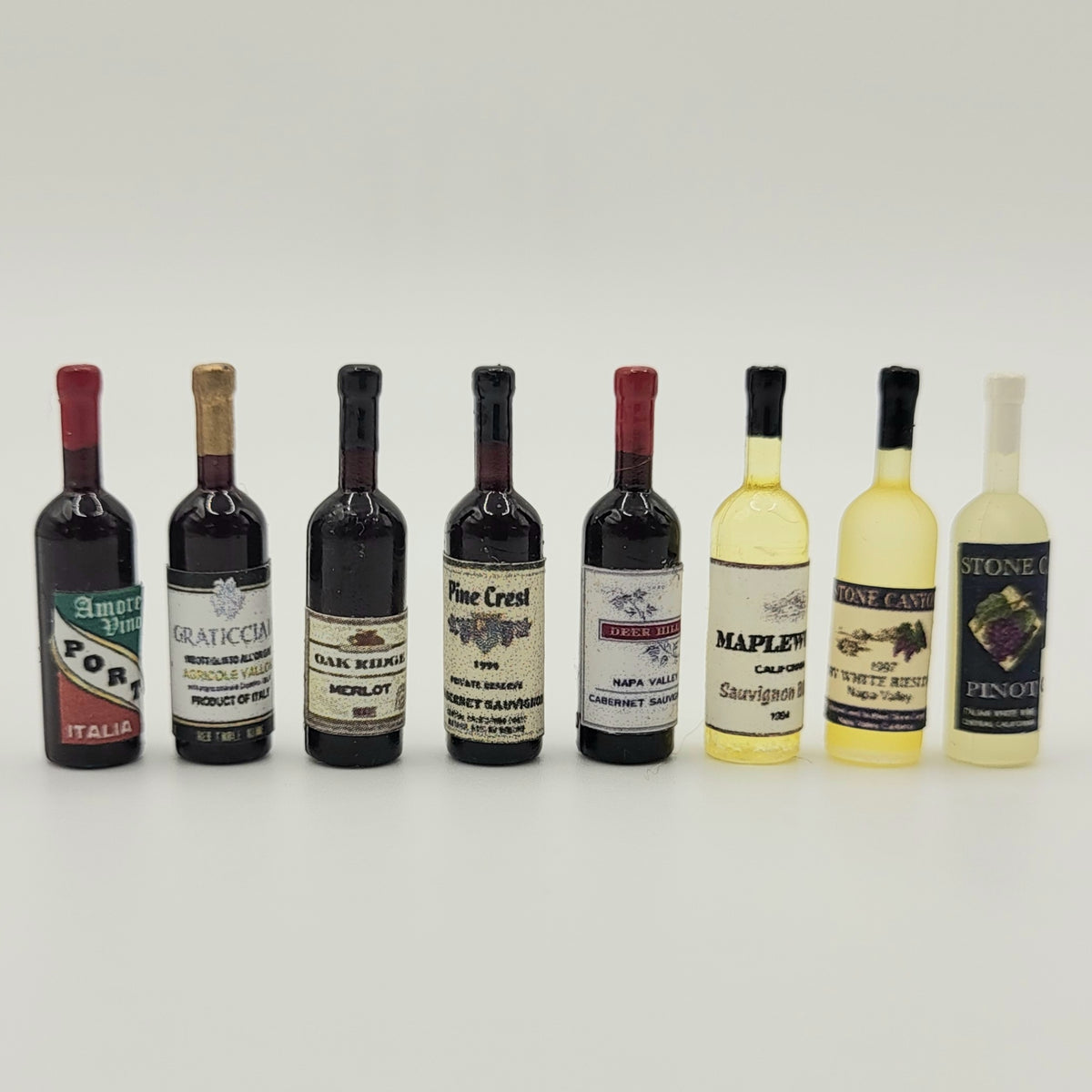 Red, White and Italian Wines - Resin Bottles - 1/12 Scale Miniature ...