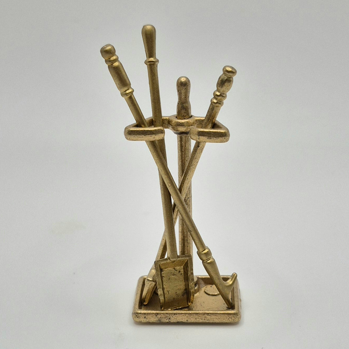 Gold Fireplace Tools & Andirons - 6-Piece Set - 1/12 Scale Dollhouse M ...