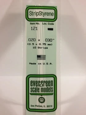 Evergreen .020" x .030" White Strip - Polystyrene - #121 – Freedom ...